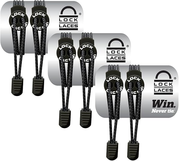 Amazon.com: Lock Laces - Elastic No Tie Shoe Laces (Pack of 3) | One ...