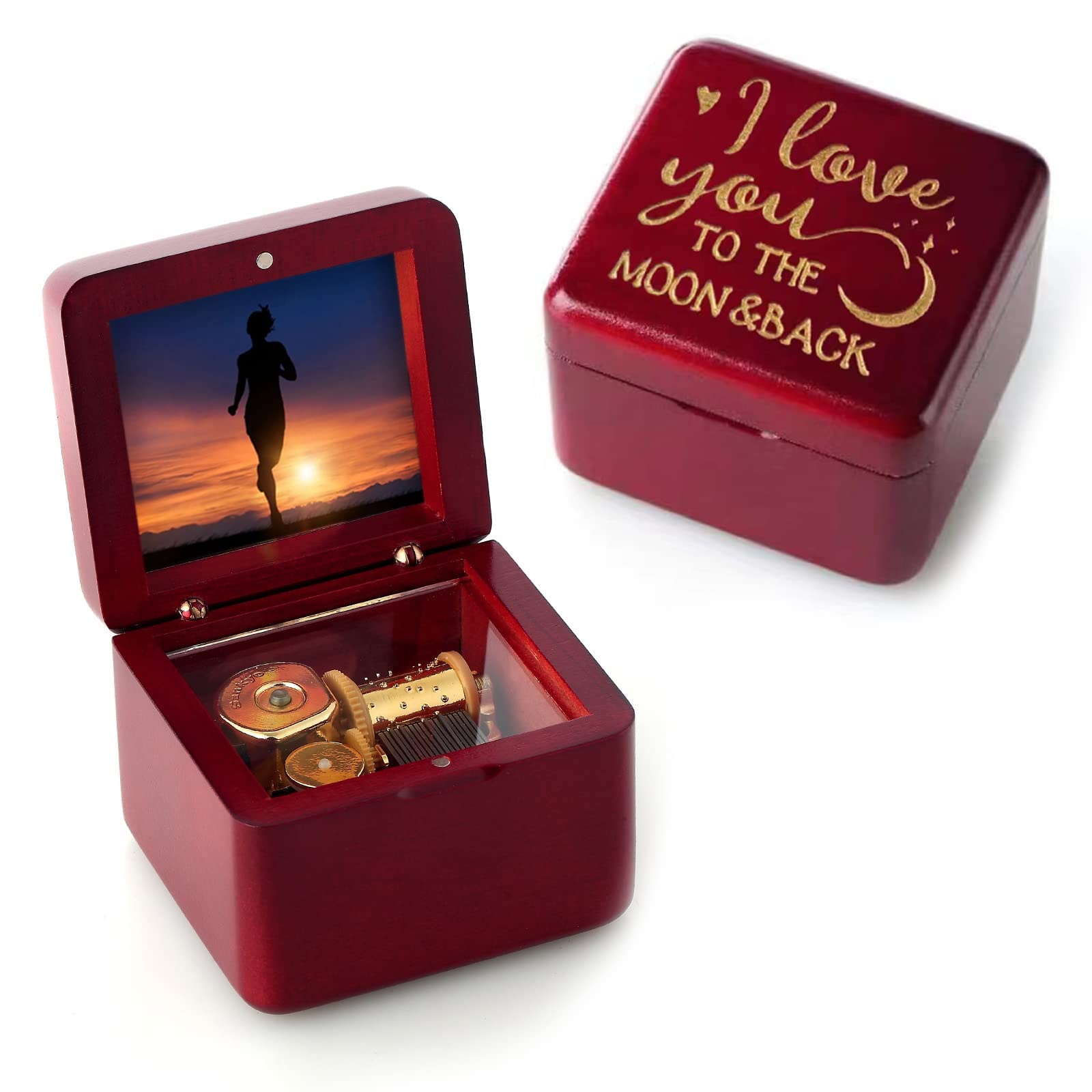 Amazon.com: JYmusic Mini Photo Frame Music Box Laser Engraving Vintage ...