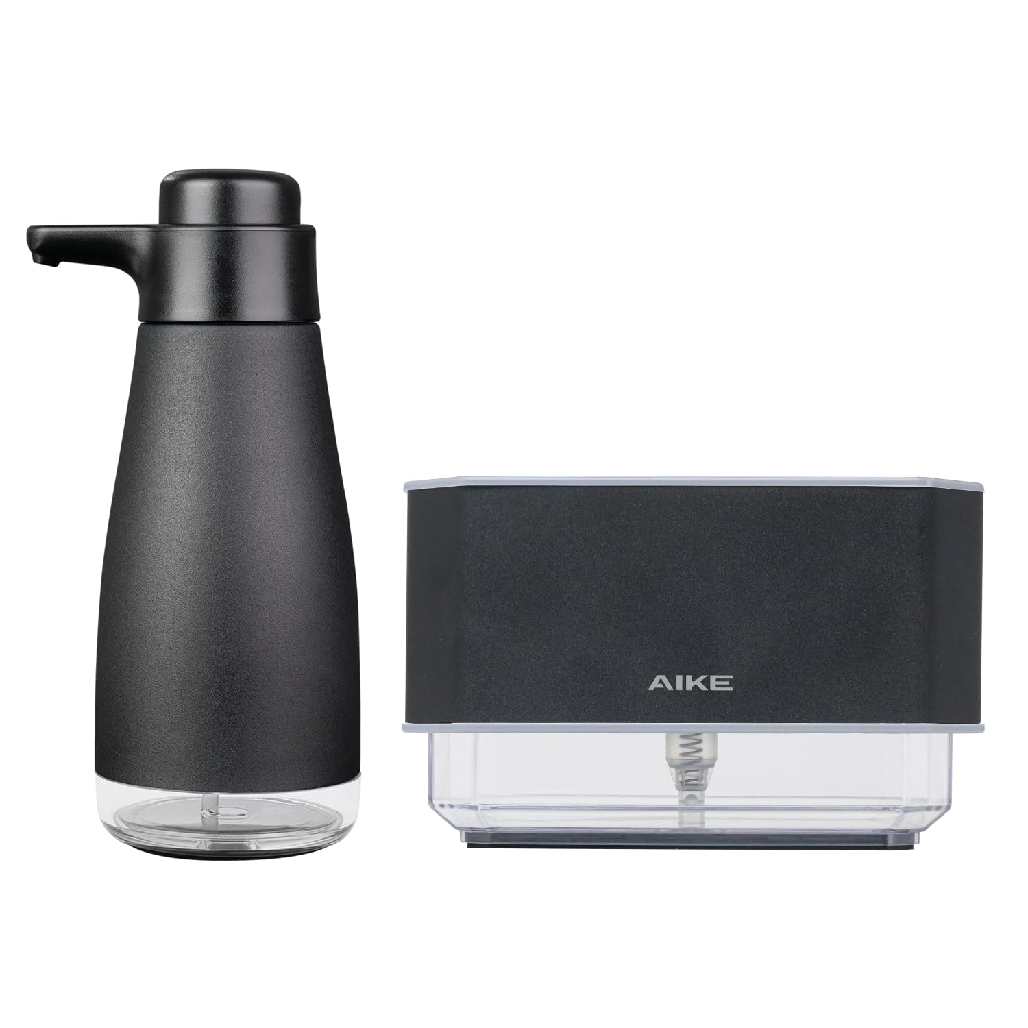 Amazon.com: AIKE Soap Dispenser and Sponge Holder Bundle Matte Black ...