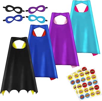 Amazon.com: AIMIKE Superhero Capes and Masks, DIY Dress Up Capes and ...