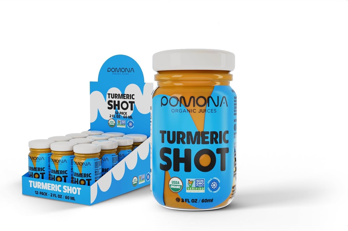 Amazon.com : POMONA ORGANIC JUICES Turmeric Shot (Pack of 12), Kosher ...