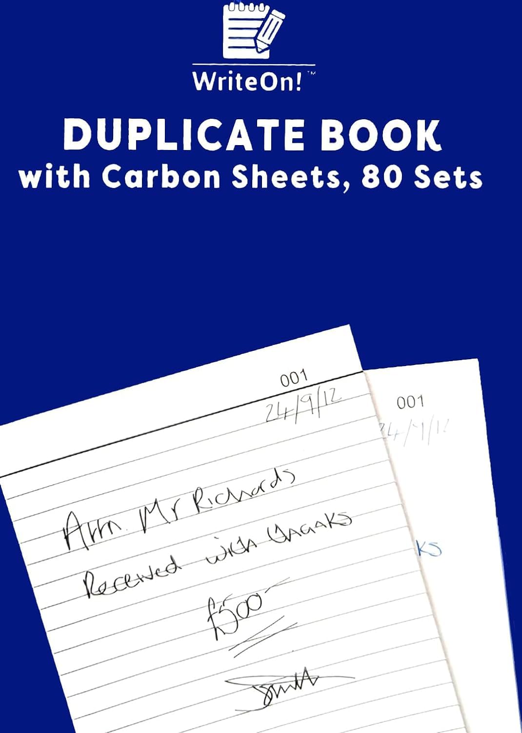 A5 Duplicate Book with Carbon Sheet - 1-80 Page Full-Size : Amazon.co.uk: Stationery & Office ...