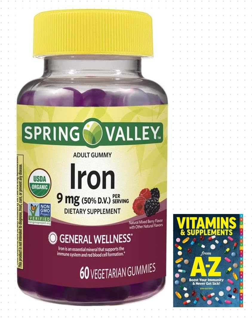 Amazon.com: Spring Valley Organic Iron 9 mg, General Wellness, Mixed ...