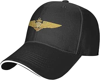 Naval Aviator Pilot Wings Men and Women Adjustable Baseball Cap Black ...