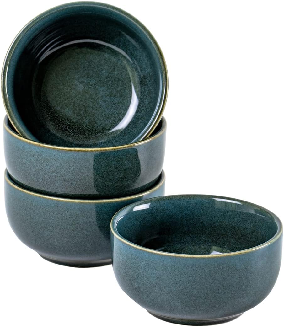Amazon.com | Uaral Black Small Bowls 8 Ounces Dipping Bowls Flat Bowl ...