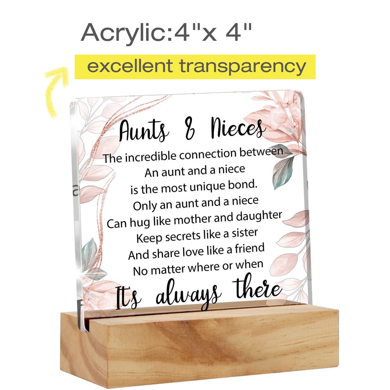 Snapklik.com : Aunt Gifts From Niece & Nieces Desk Decor Acrylic Plaque ...