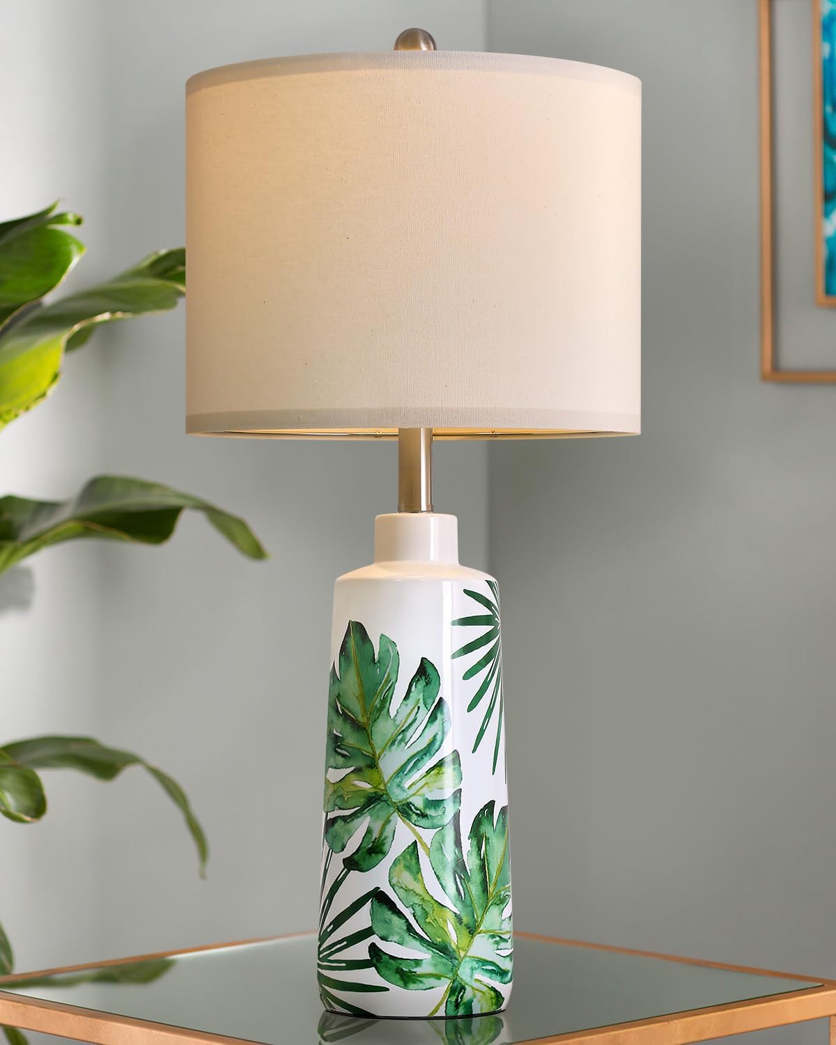 PoKat 28'' Green Table Lamp for Living Room - Modern Ceramic Living ...