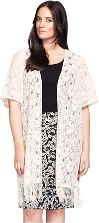 Ellos Plus Size Fringed Lace Duster By Ellos at Amazon Women’s Clothing ...