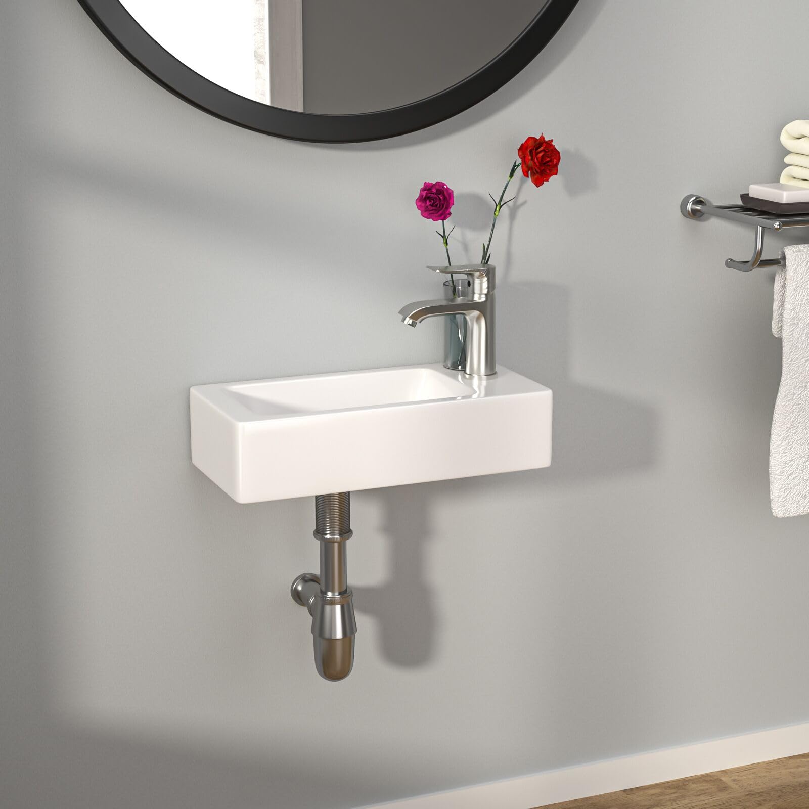 Snapklik.com : Kichae Small Bathroom Sink Wall Mounted - Wall Mounted ...