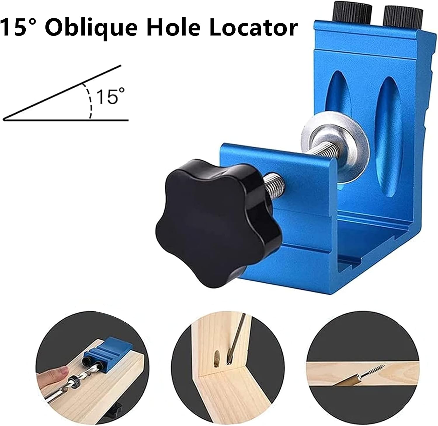 15 Degree Pocket Hole Jig Kit Screw Jig Dowel Drill Joinery Set ...