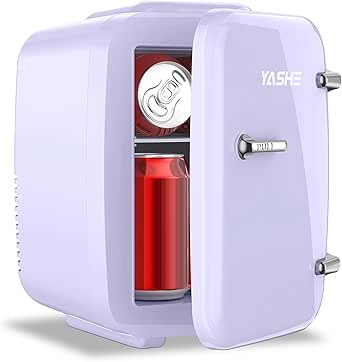 Amazon.com: YASHE Mini Fridge, 4 Liter Makeup Fridge, 110V AC/ 12V DC ...