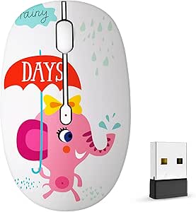 Amazon.com: FMOUSE Cute Wireless Mouse Dual Mode with 2.4GHz USB ...