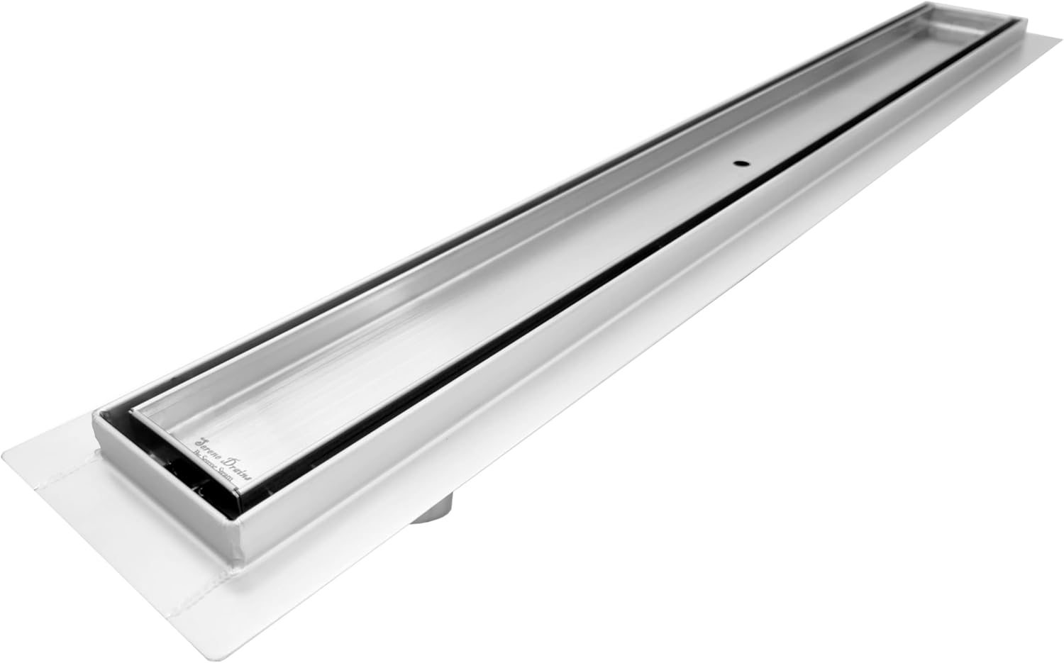 304 Side Outlet Linear Offset Shower Drain Brushed Nickel Long Shower ...