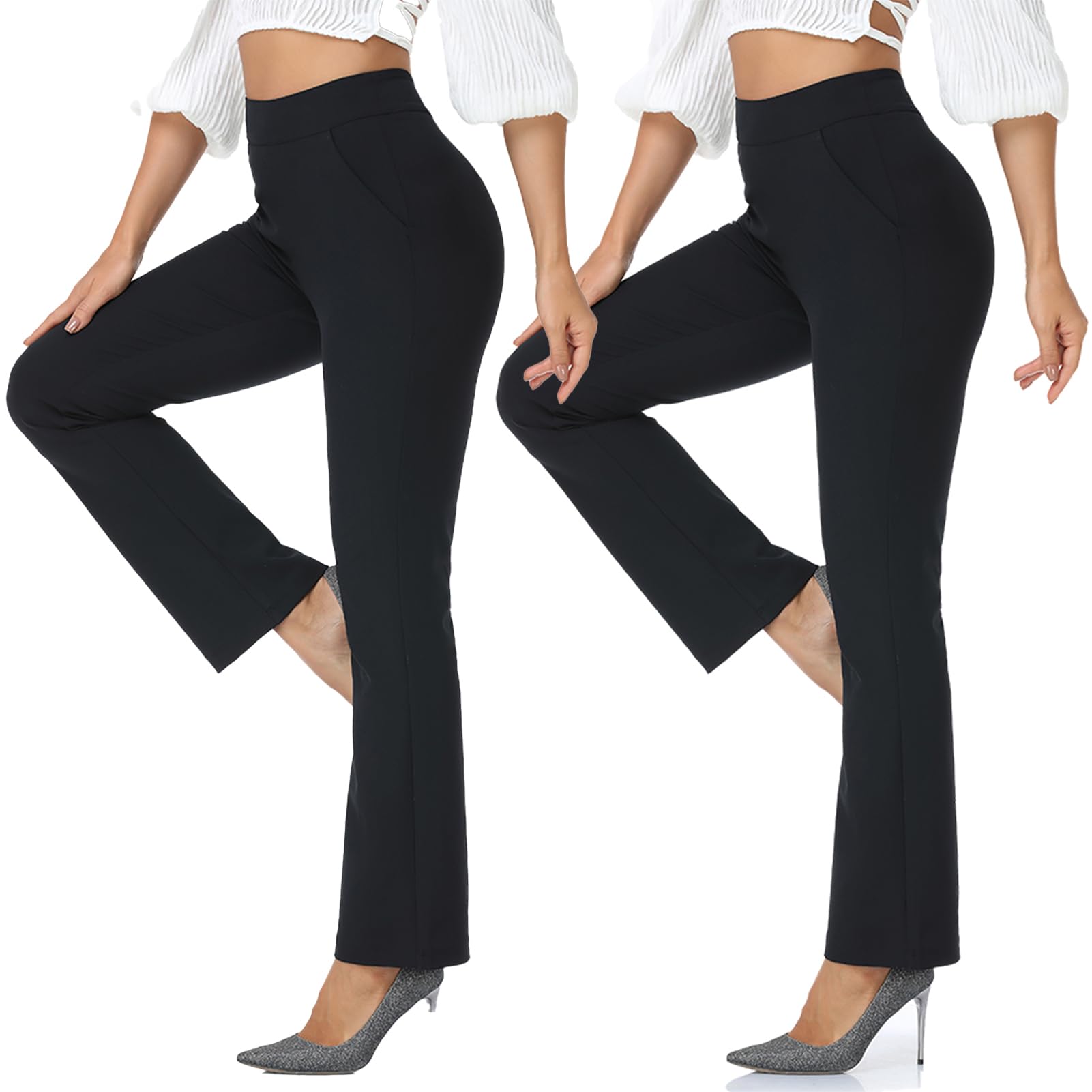 Agenlulu Women's Dress Pants Set - Stretch Work Slacks High Waisted ...