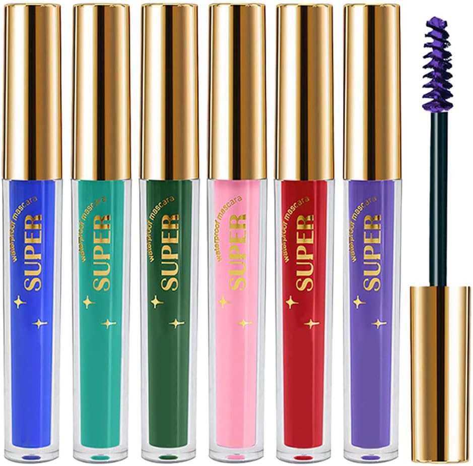 Amazon.com : Waterproof 6PCS Colorful Voluminous Mascara Set ...