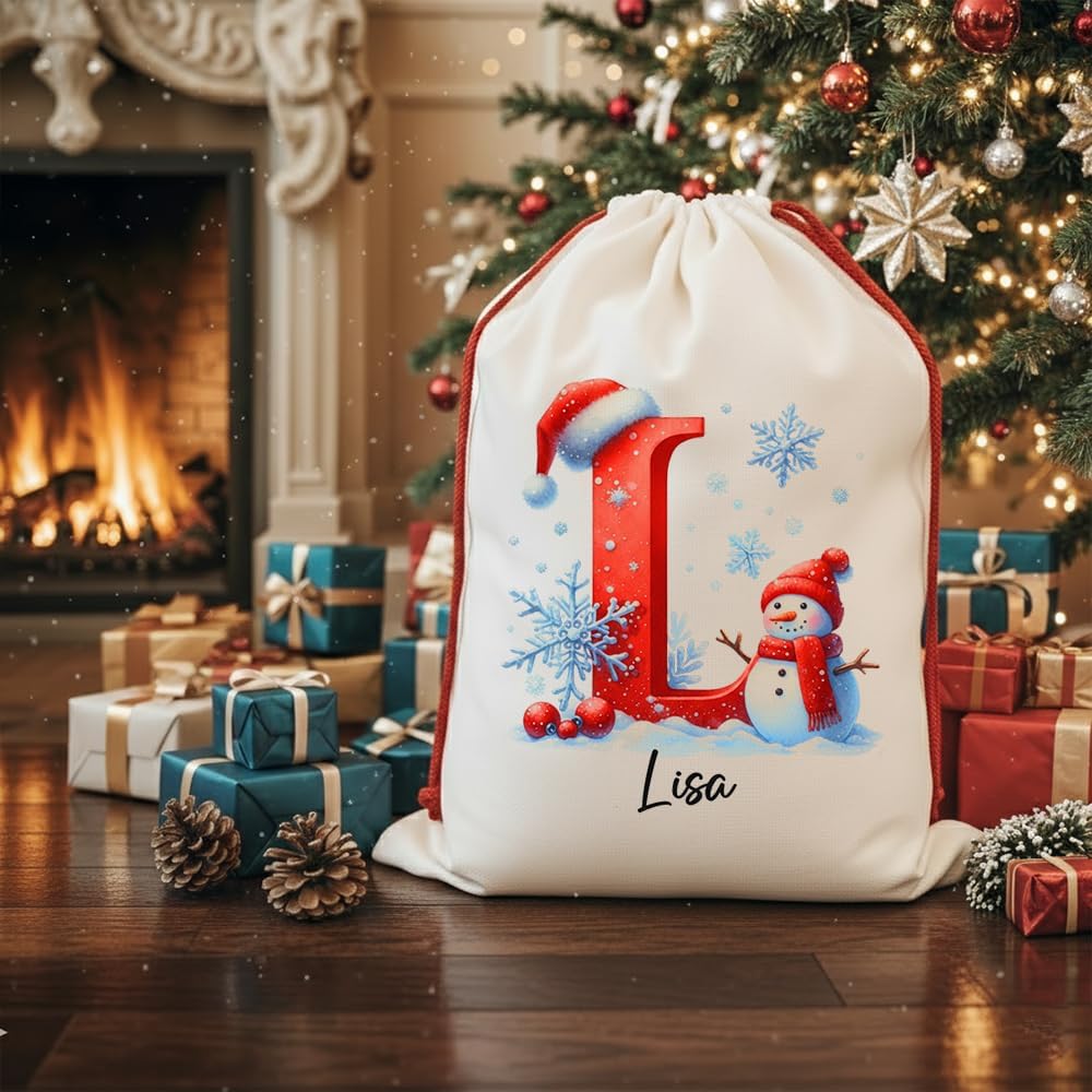 Amazon.com: Noni Personalized Santa Sacks, Monogrammed Initial Santa ...