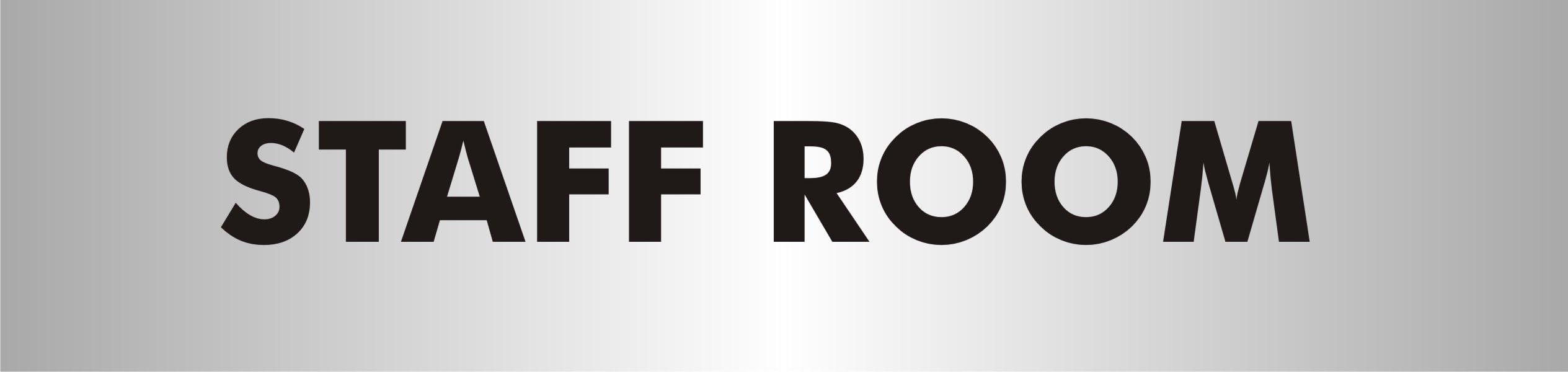 Seco Staff Room Sign, 190mm x 45mm - 2mm Brushed Aluminium Effect ...