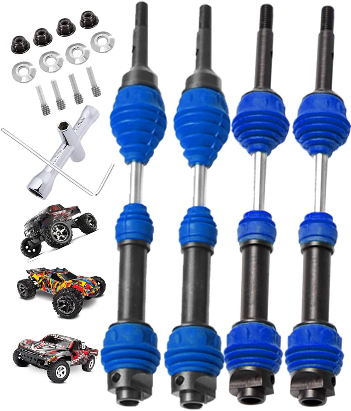 Amazon.com: Drive Shaft CVD Axles Upgrades for 1/10 Slash VXL 4x4 ...