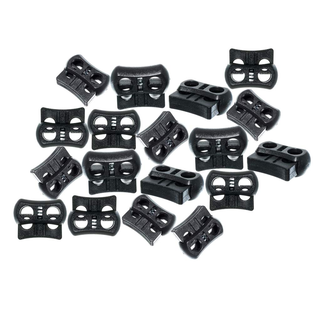 Amazon.com: Plastic 5 MM Dual Hole Cord Lock - Black - 20 Pack : Arts ...