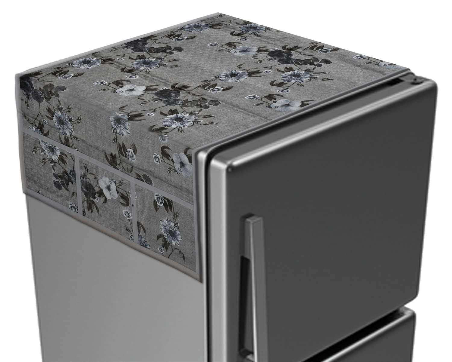 Kuber Industries Floral Print Fridge Cover With Side Pockets|Fridge Top ...