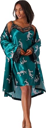 Amoureuse Women's Plus Size The Luxe Satin Short Peignoir Set at Amazon ...