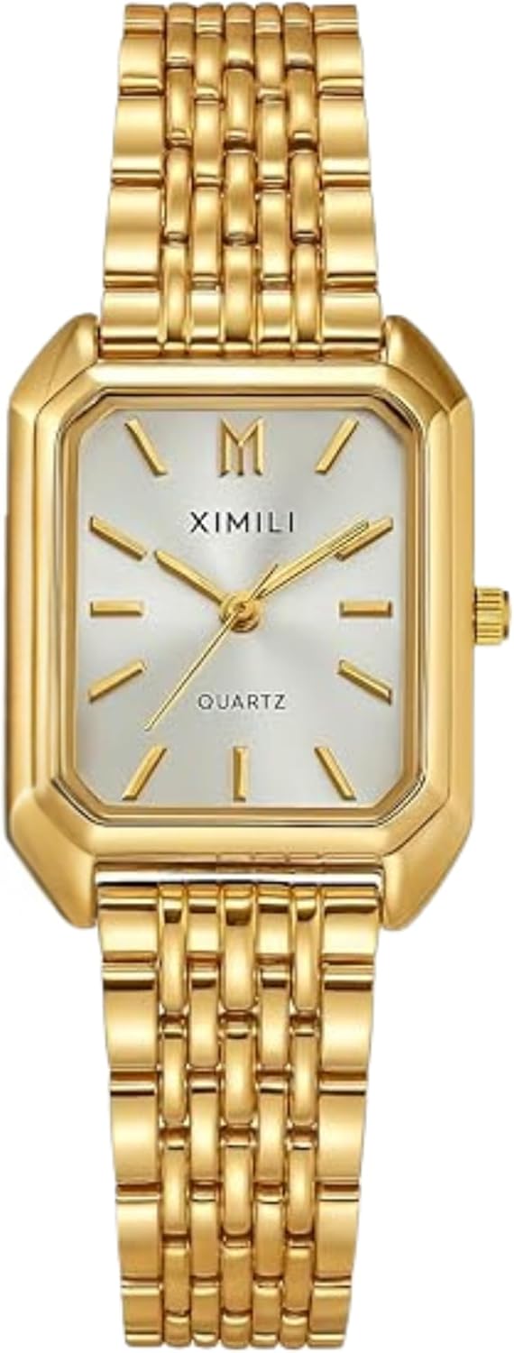 Women's Gold Watch | Gift Box Included | Minimalist Rectangle Dial ...