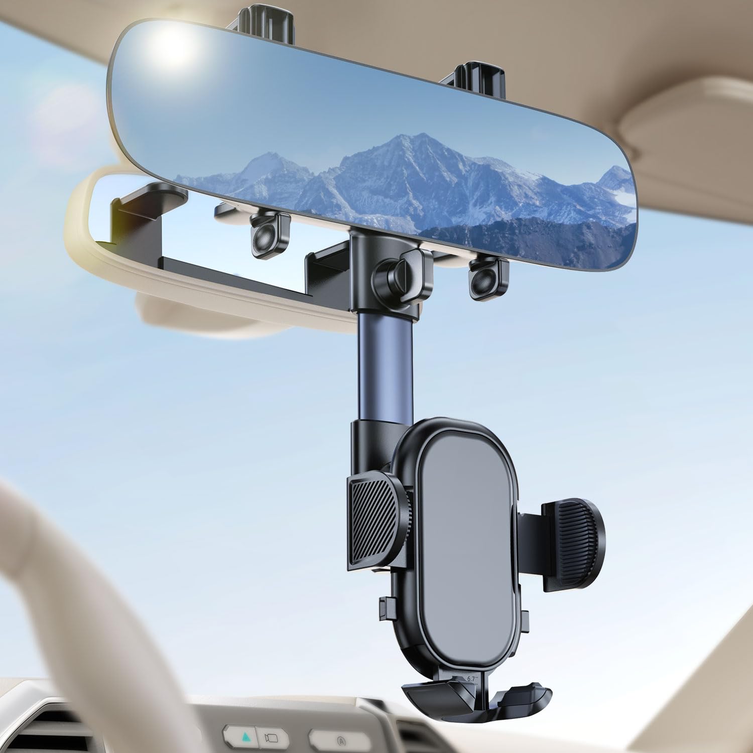Amazon.com: eSamcore Rear View Mirror Phone Holder, Car Phone Mount ...