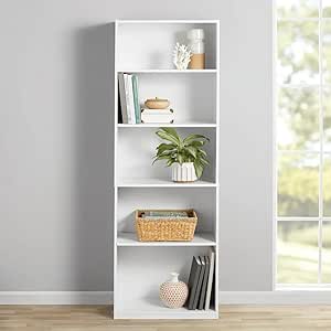 Amazon.com: Five-Tier Adjustable Bookshelf, Heavy Duty Storage Unit ...