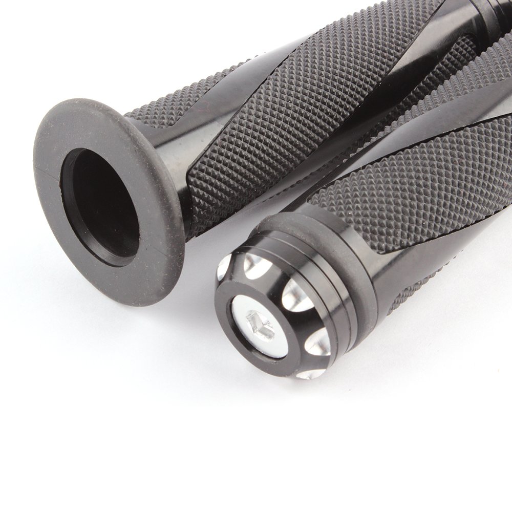 Snapklik.com : 7/8" 22mm Motorcycle CNC Aluminum Rubber Gel Hand Grips ...