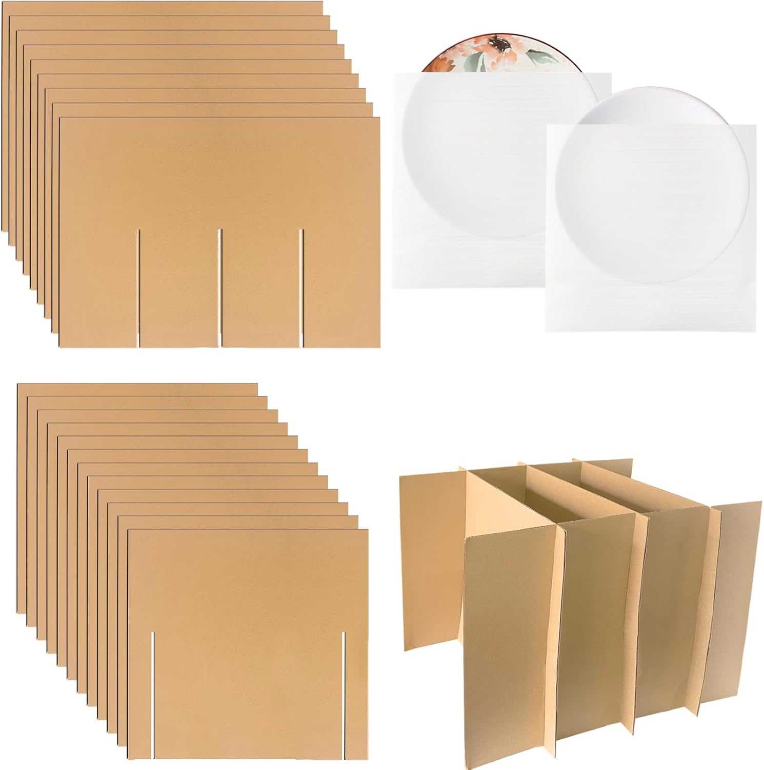 4 Sets Dish Packing Kit, Glass Divider Kits for Moving, Dish Packing ...