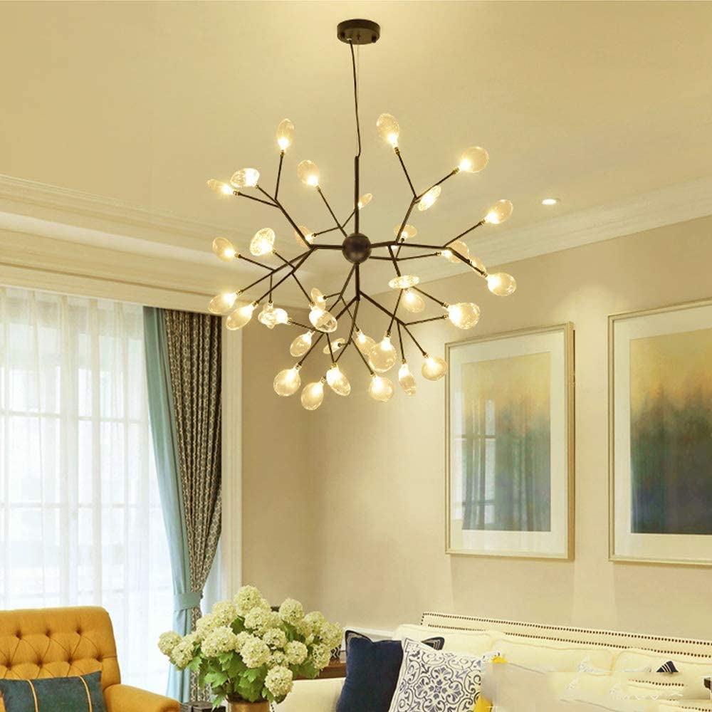 Buy CITRA 36 Lights Firefly Chandelier Amber Glass LED Ceiling Hanging ...