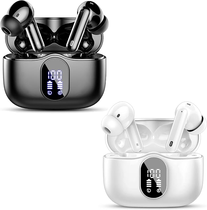 Amazon.com: 2 Sets Wireless Earbuds, Bluetooth 5.3 Headphones Bass ...