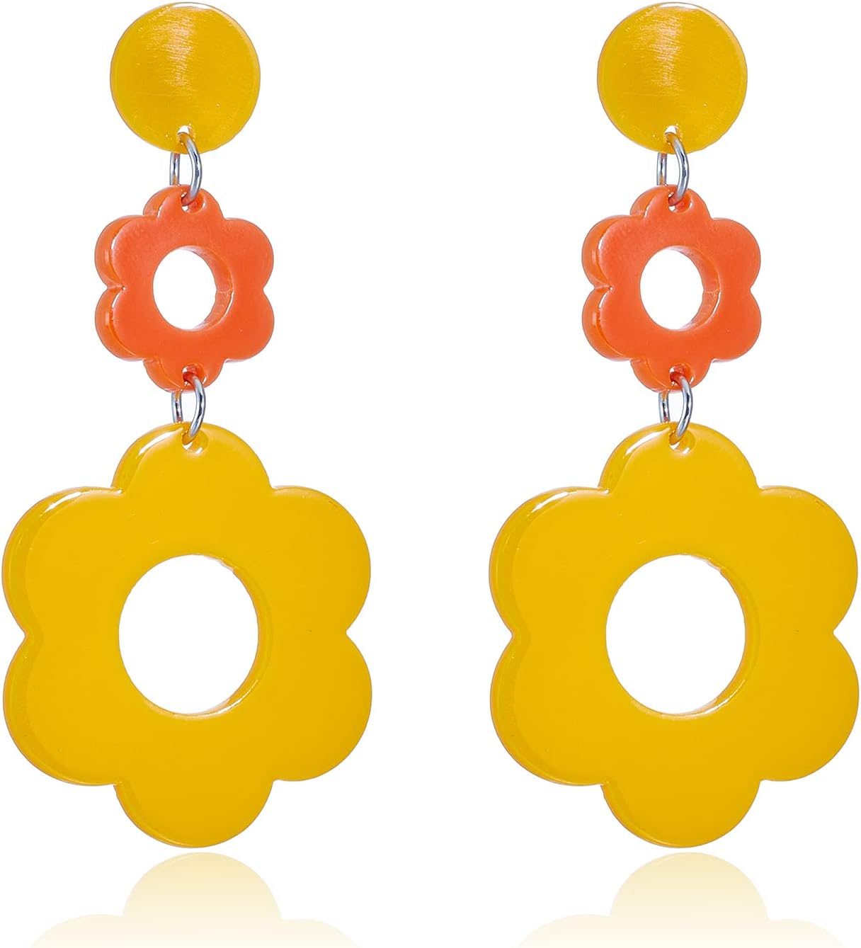 Amazon.com: 70s Earrings for Women Retro Earrings Acrylic White Earrings for Women Dangle Disco ...