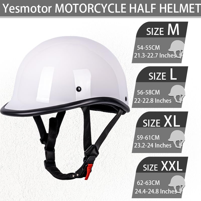 Snapklik.com : Yesmotor Vintage Motorcycle Half Helmet - Lightweight ...