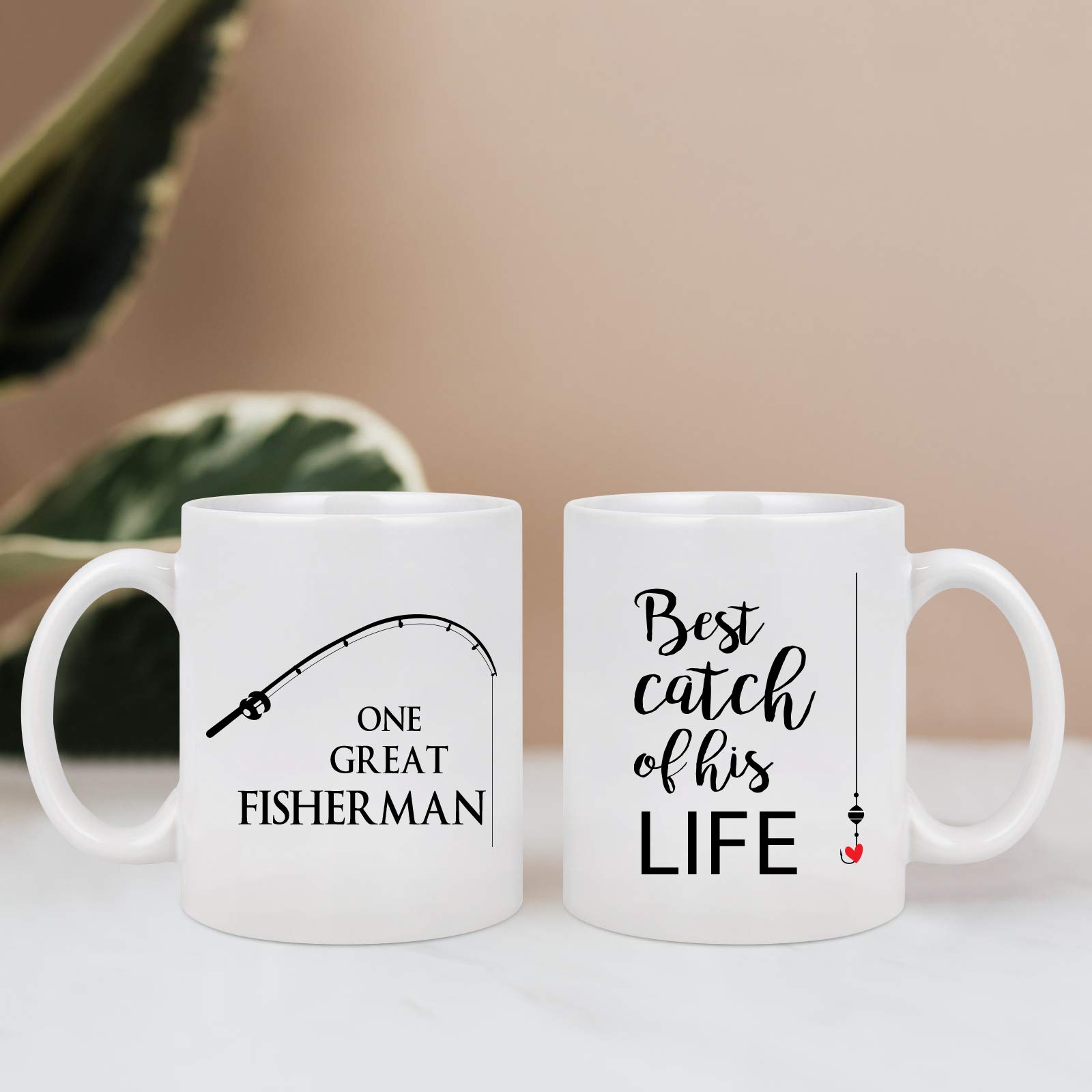 Anniversary Coffee Mugs for Couple One Fisherman Best Catch of His Life ...