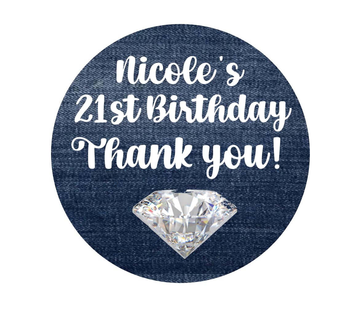Amazon.com: Denim And Diamonds Birthday Party Stickers Or Favor Tags ...