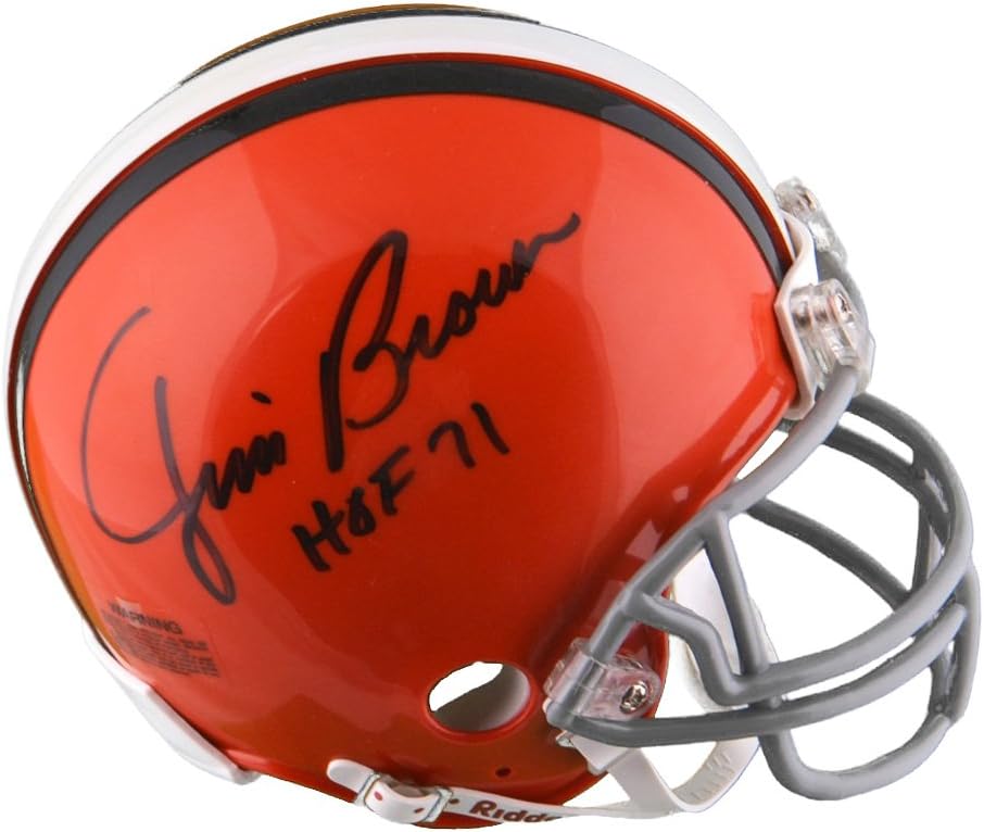 Amazon.com: Jim Brown Autographed Mini Helmet w/HOF 71 - SM - JSA ...