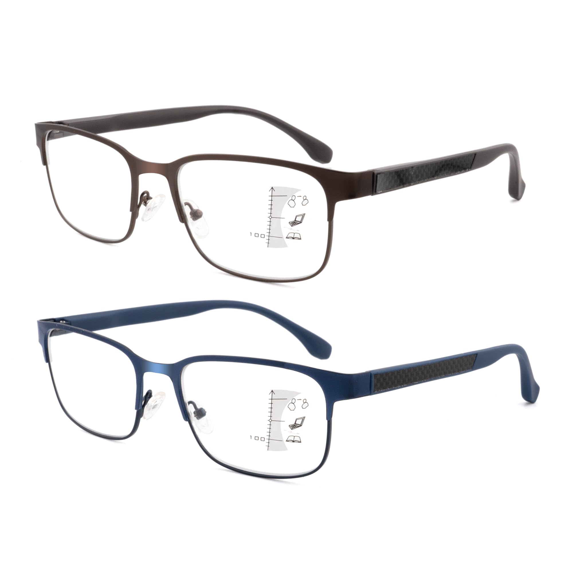 Amazon.com: Men's Classic Progressive Multifocus Reader With Carbon ...