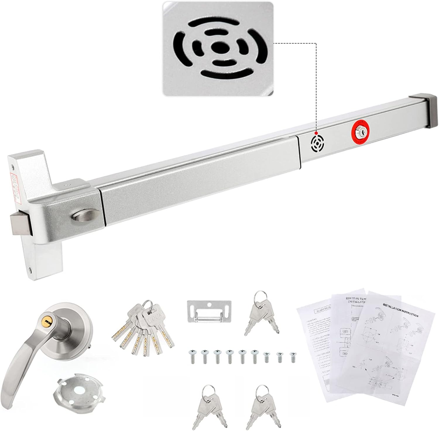 BEAMNOVA Panic Bar with Alarm for Exit Doors with Keyed Entry ...