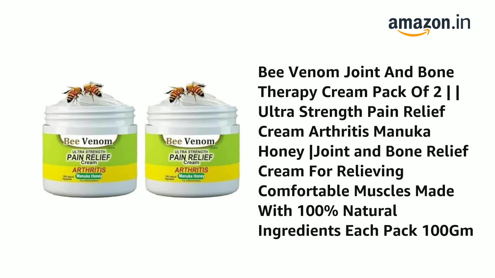 Watch Bee Venom Joint And Bone Therapy Cream Pack Of 2 | | Ultra ...