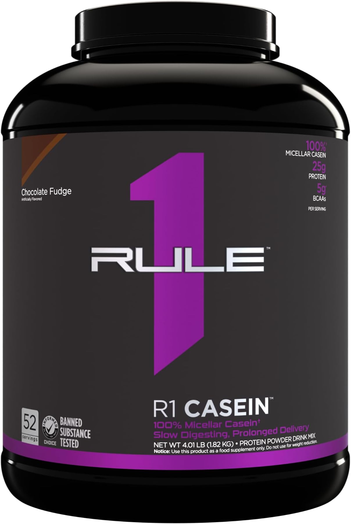 Amazon.com: Rule 1 R1 Casein, Chocolate Fudge - 3.97 Pounds - 25g of ...