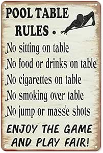 Amazon.com : Pool Table Rules Billards Canvas Liquor Bar Pool Man Cave ...