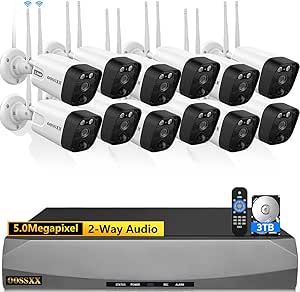 Amazon.com: 5.5MP & 2-Way Audio Dual Antennas Security Wireless Camera ...