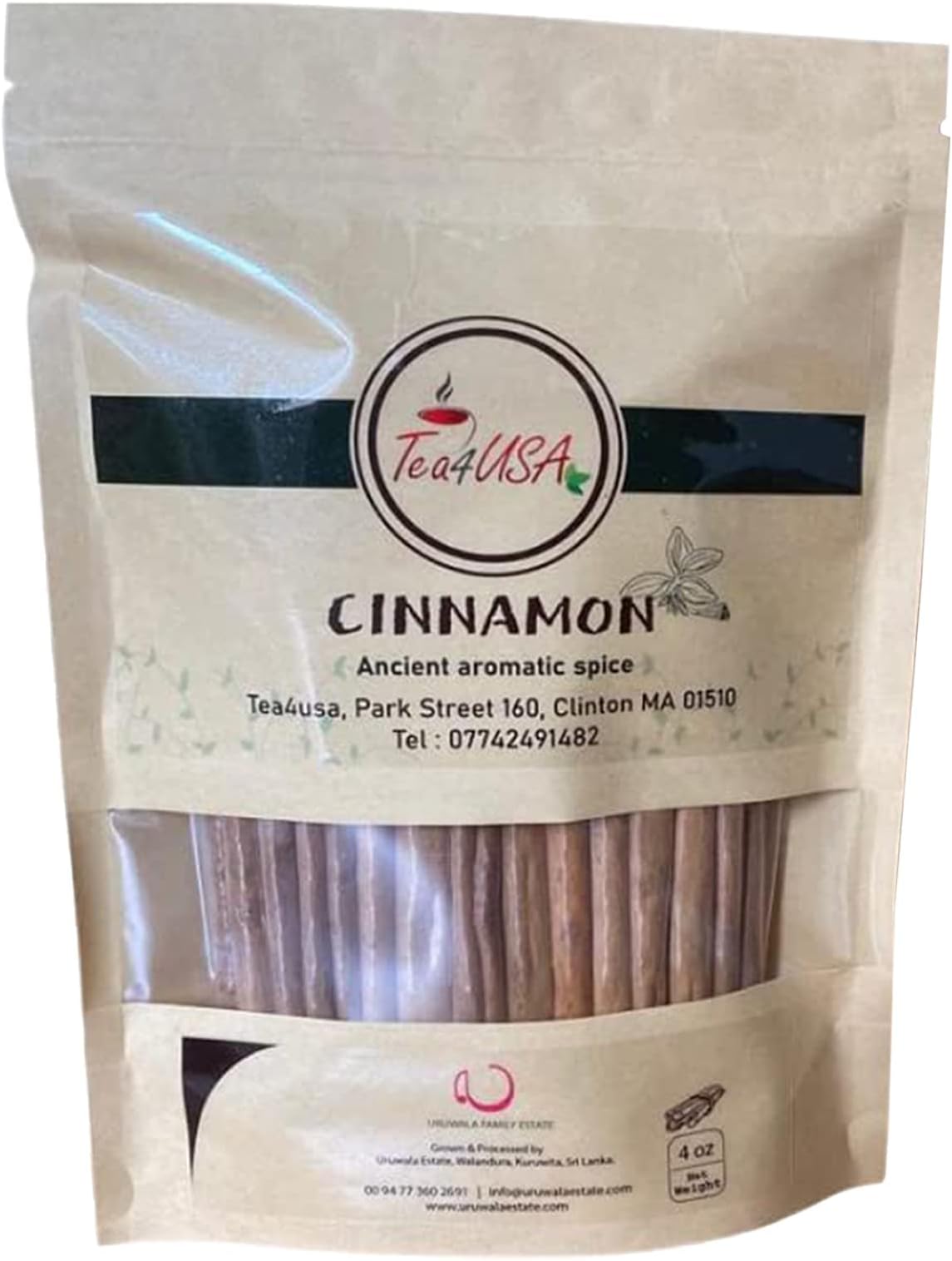Amazon.com : Tea4USA Ceylon cinnamon stick Premium Grade Airtight Zip ...
