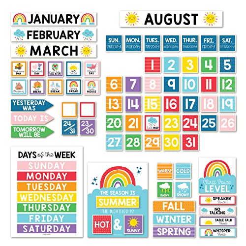 Buy Classroom Calendar Set Bulletin Board Decor – School Calendar For ...
