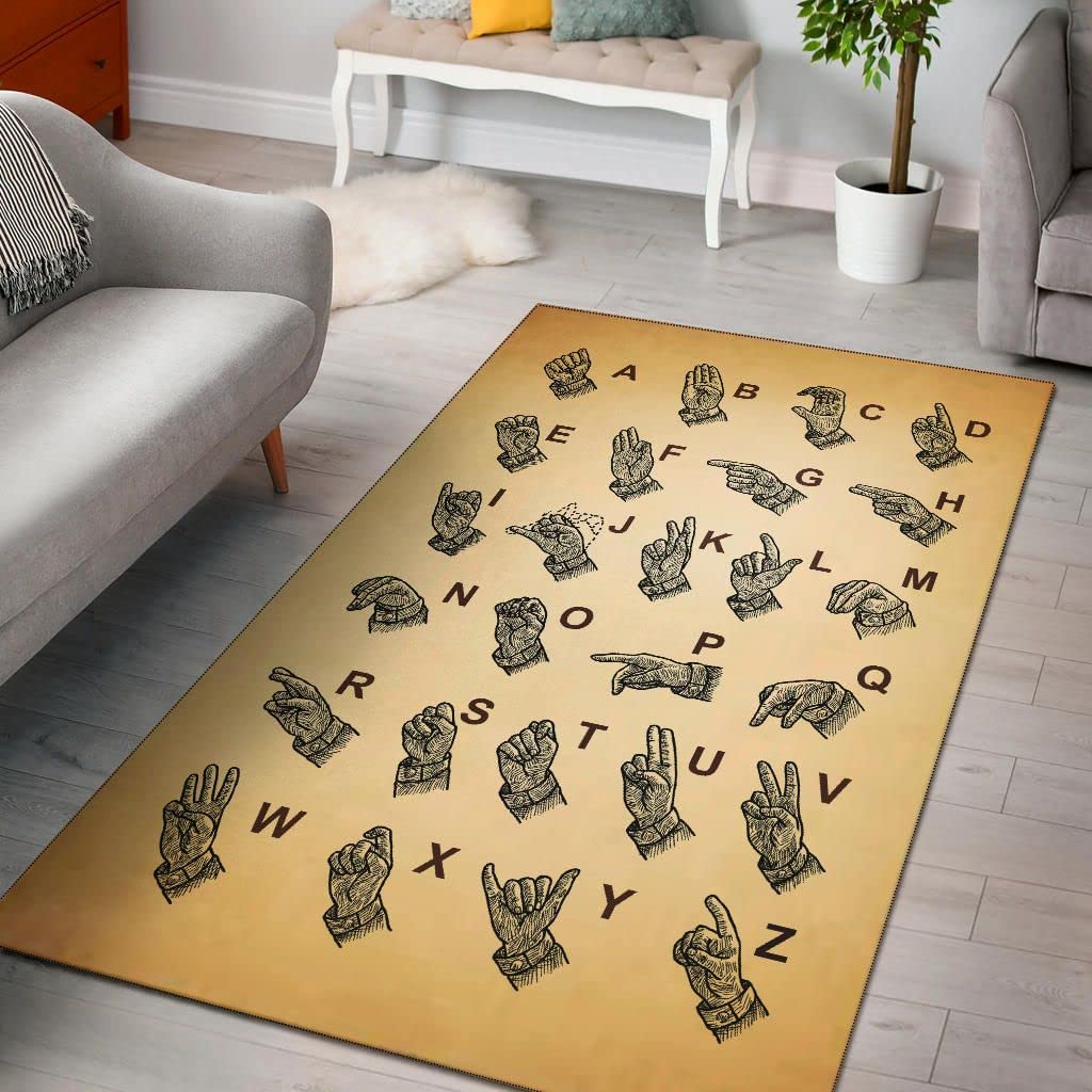 Amazon.com: Sign Language Alphabet Area Rug, Teacher Rugs for Classroom ...