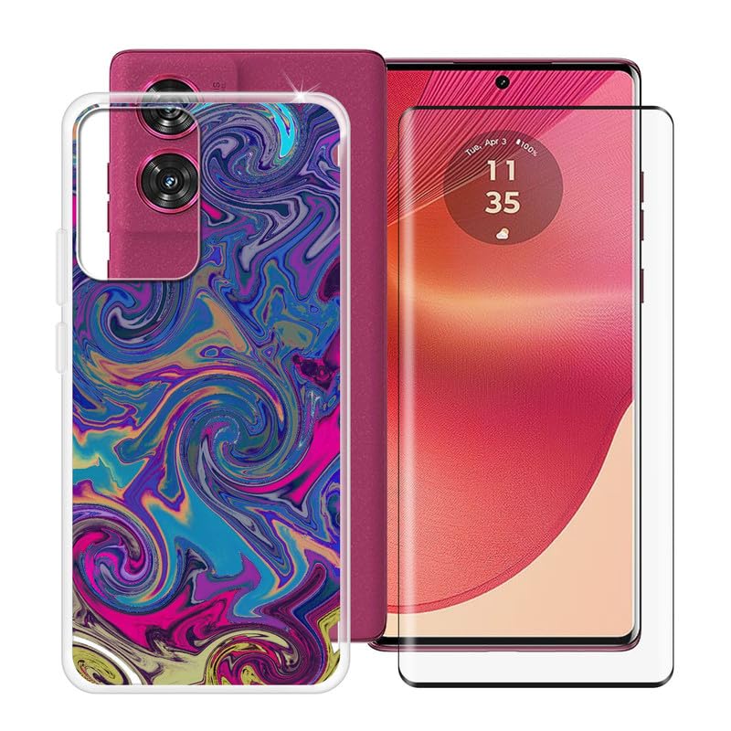 Amazon.com: HGJTFANY Phone Case + Screen Protector for Motorola Edge 50 ...