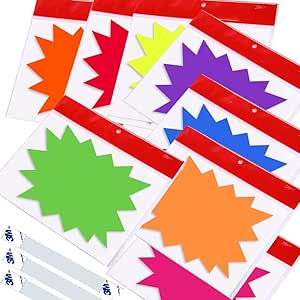Amazon.com : 120 Pcs Starburst Signs Set, Fluorescent Neon Signs ...