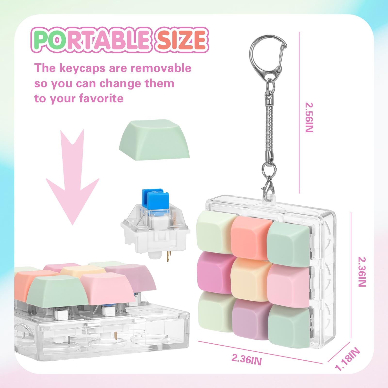 Fidget Keychain FunisFun Keyboard Fidget Toy For Adults Keyboard ...