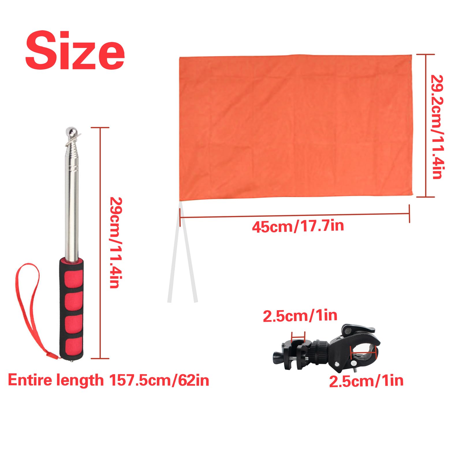Orange Boat Flag 30 x 45 cm Flags Water Ski Flag for Boat with ...